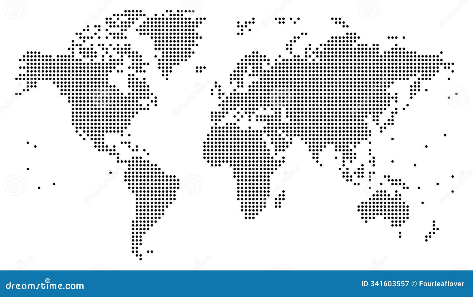 Black Halftone Dotted World Map. Full Vector Illustration Stock ...