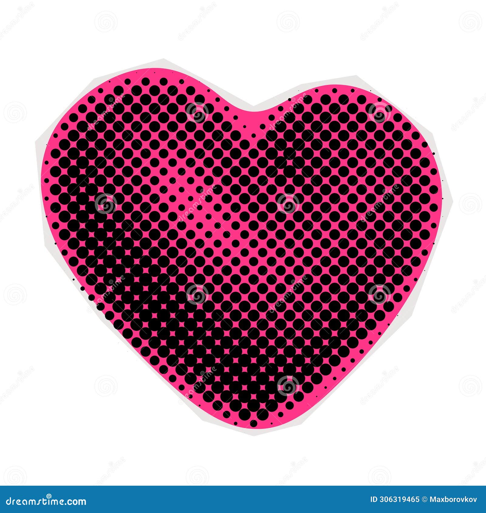Halftone Heart-shaped Dots Rainbow Color Vector Illustration ...