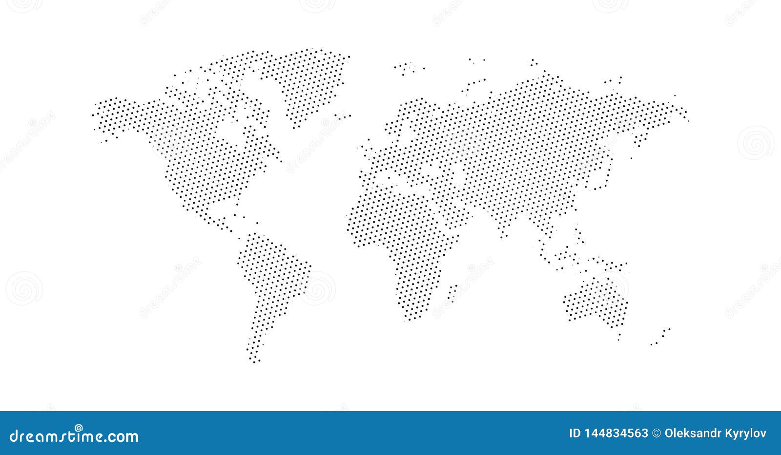 Black Halftone Triangle Dotted World Map. Vector Illustration. Dotted ...