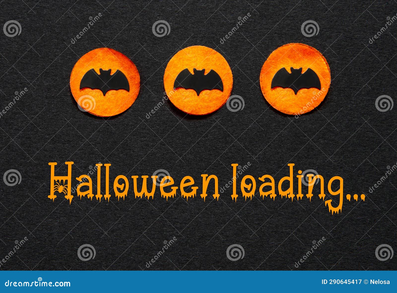 Black Halloween Background with Orange Dots and Text Halloween Loading ...