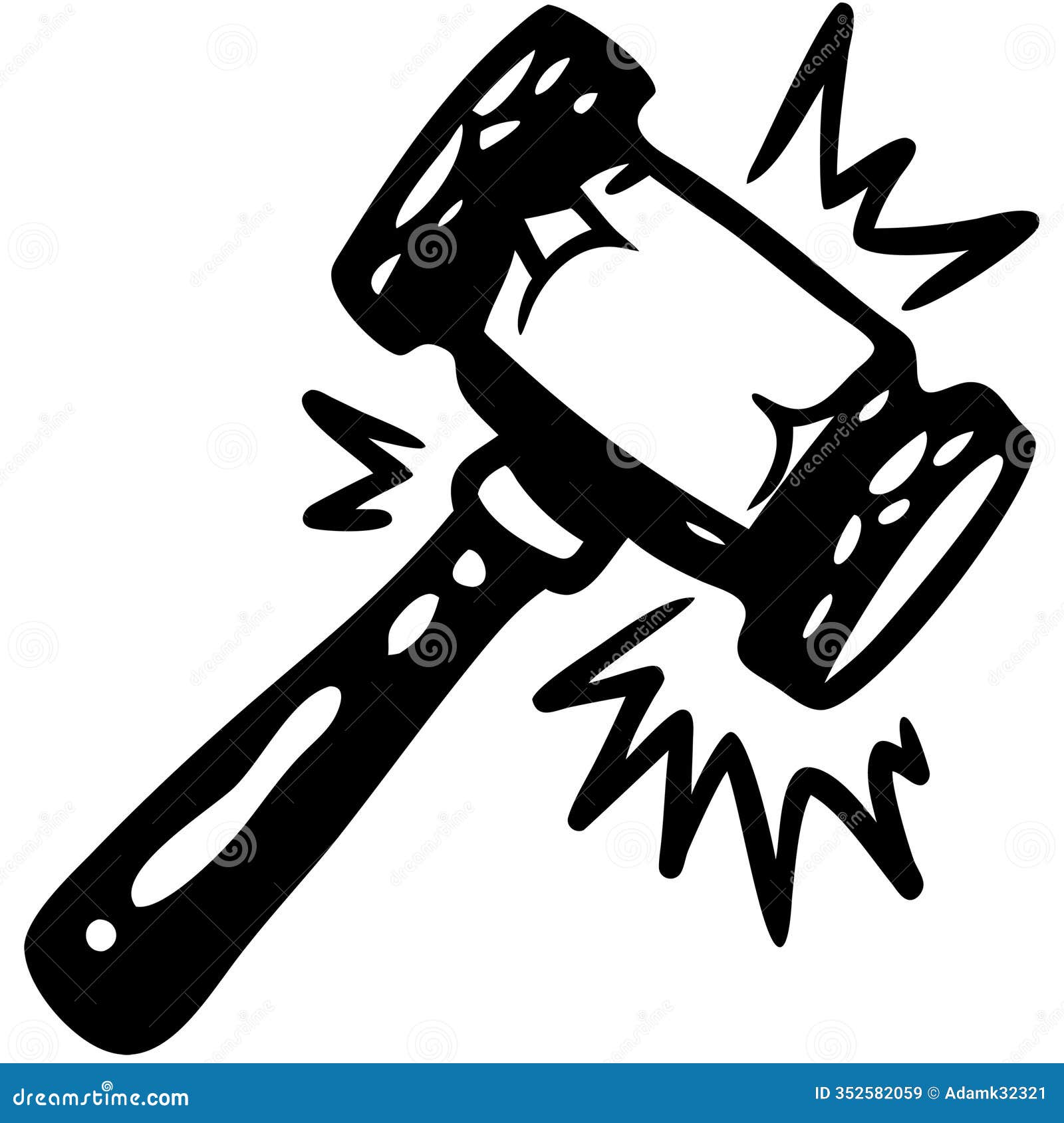 Black Hammer with Motion Lines for Legal or Construction Theme Stock ...