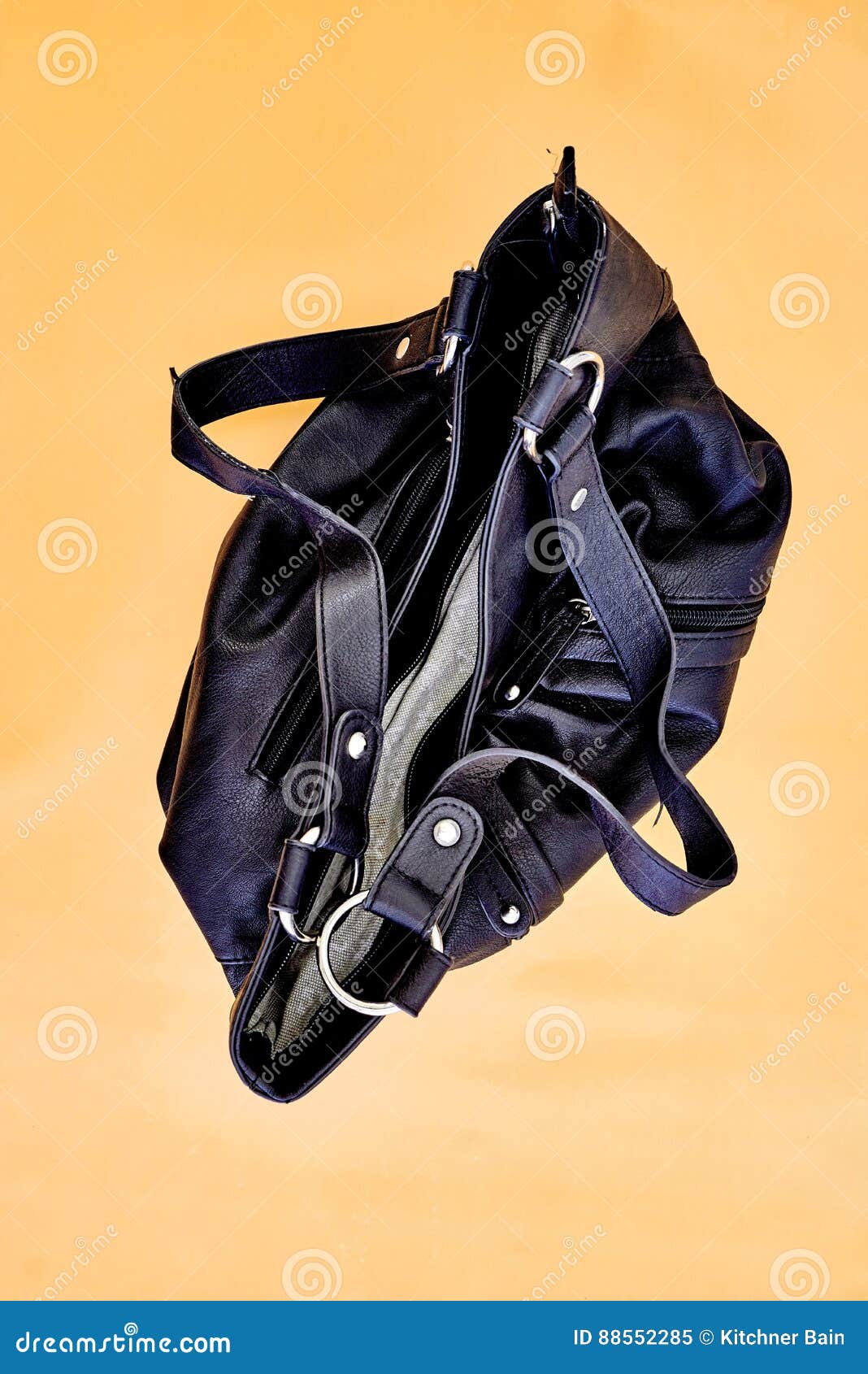 Black Hand Bag stock image. Image of isolated, lady, casual - 88552285