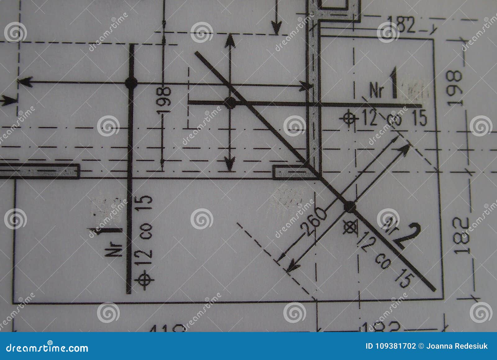 Manual Technical Drawing Made with a Pencil on Tracing Paper Stock ...