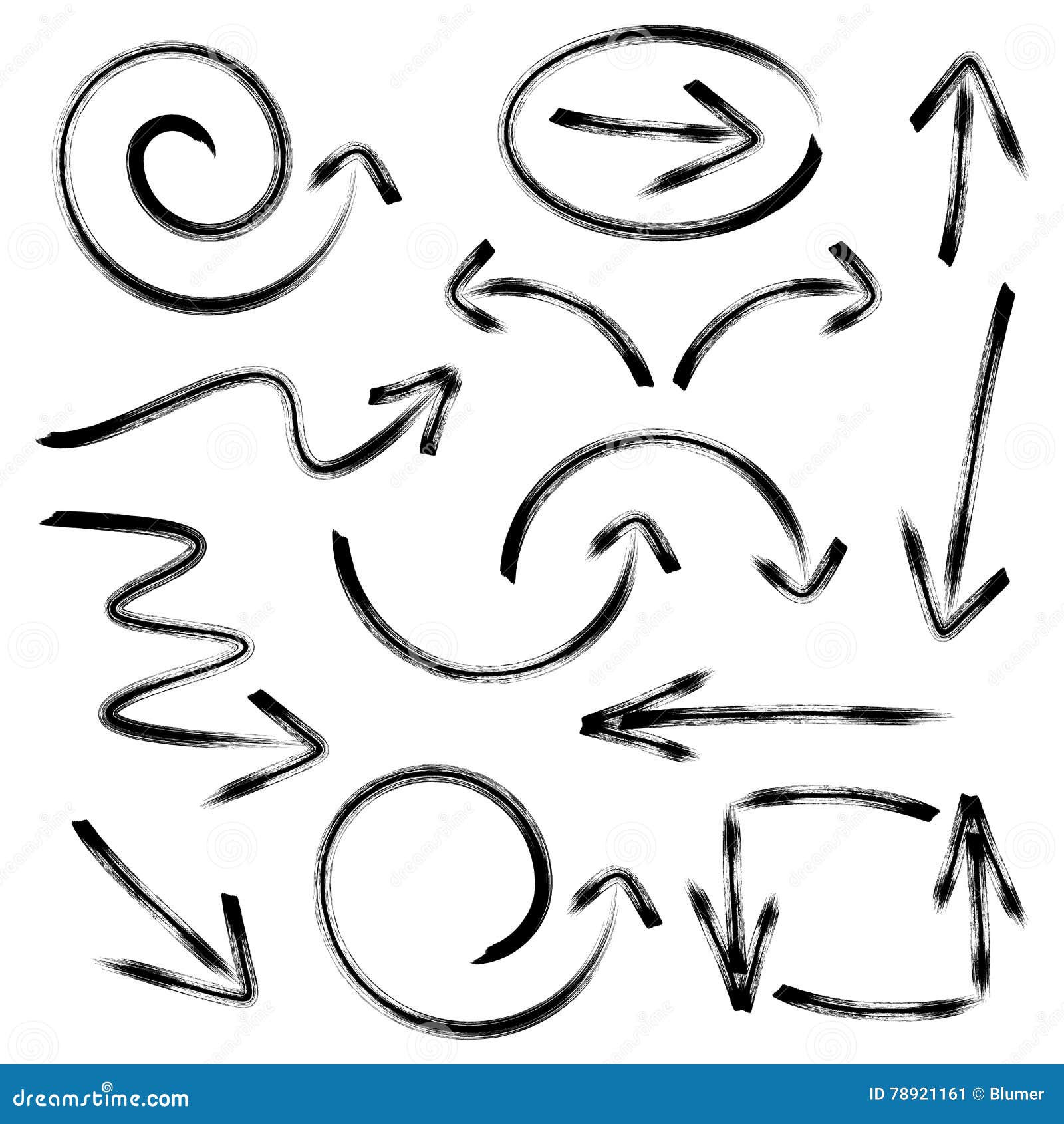 Black Hand Drawn Arrows Collection Stock Vector - Illustration of ...
