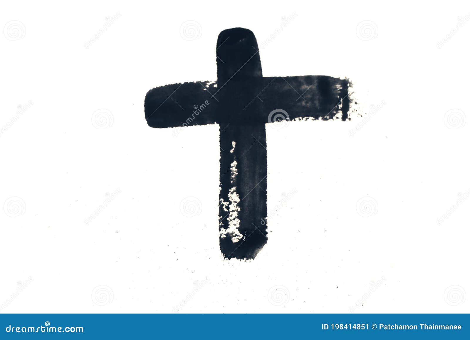 Black Hand Drawn Cross Symbol Isolated on White Background Stock ...