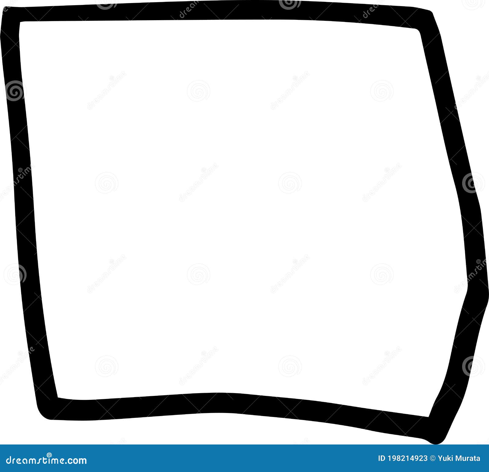 Black Hand-drawn rectangle stock vector. Illustration of material ...
