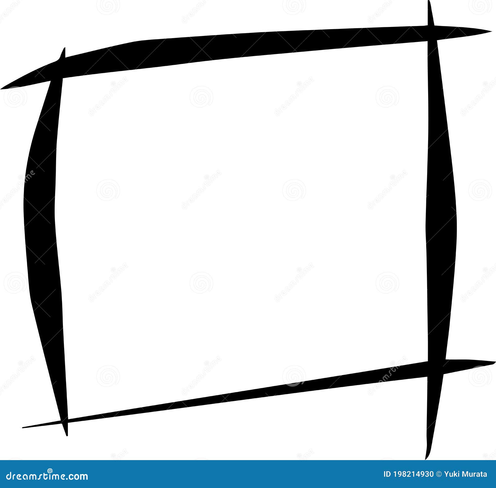 Black Hand-drawn rectangle stock vector. Illustration of handpainted ...