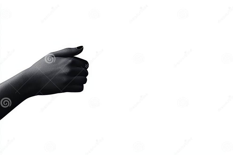 A Black Hand Gesture Emphasizing Direction Against a White Background ...