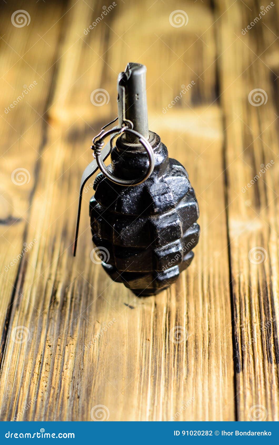 Black Hand Grenade on a Wooden Table Stock Photo - Image of army ...