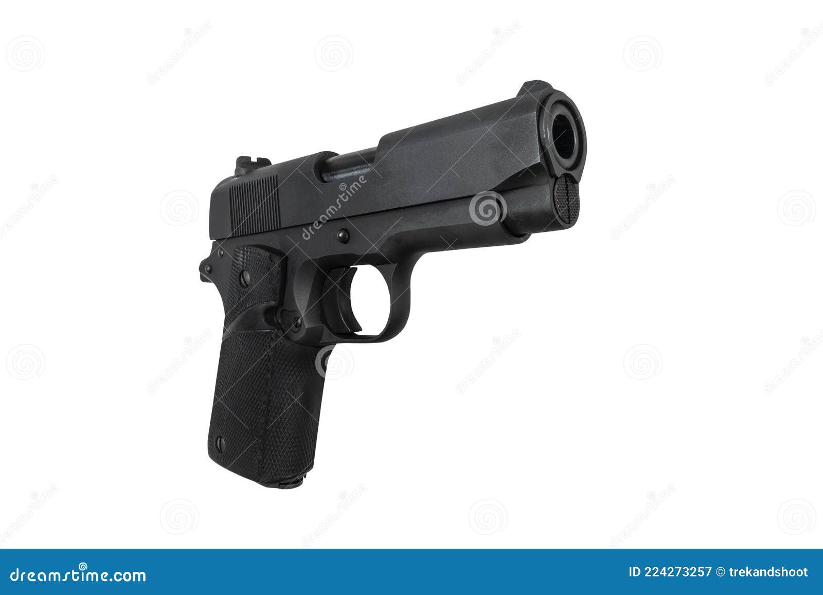 Black Hand Gun Isolated on White Stock Image - Image of prevention ...