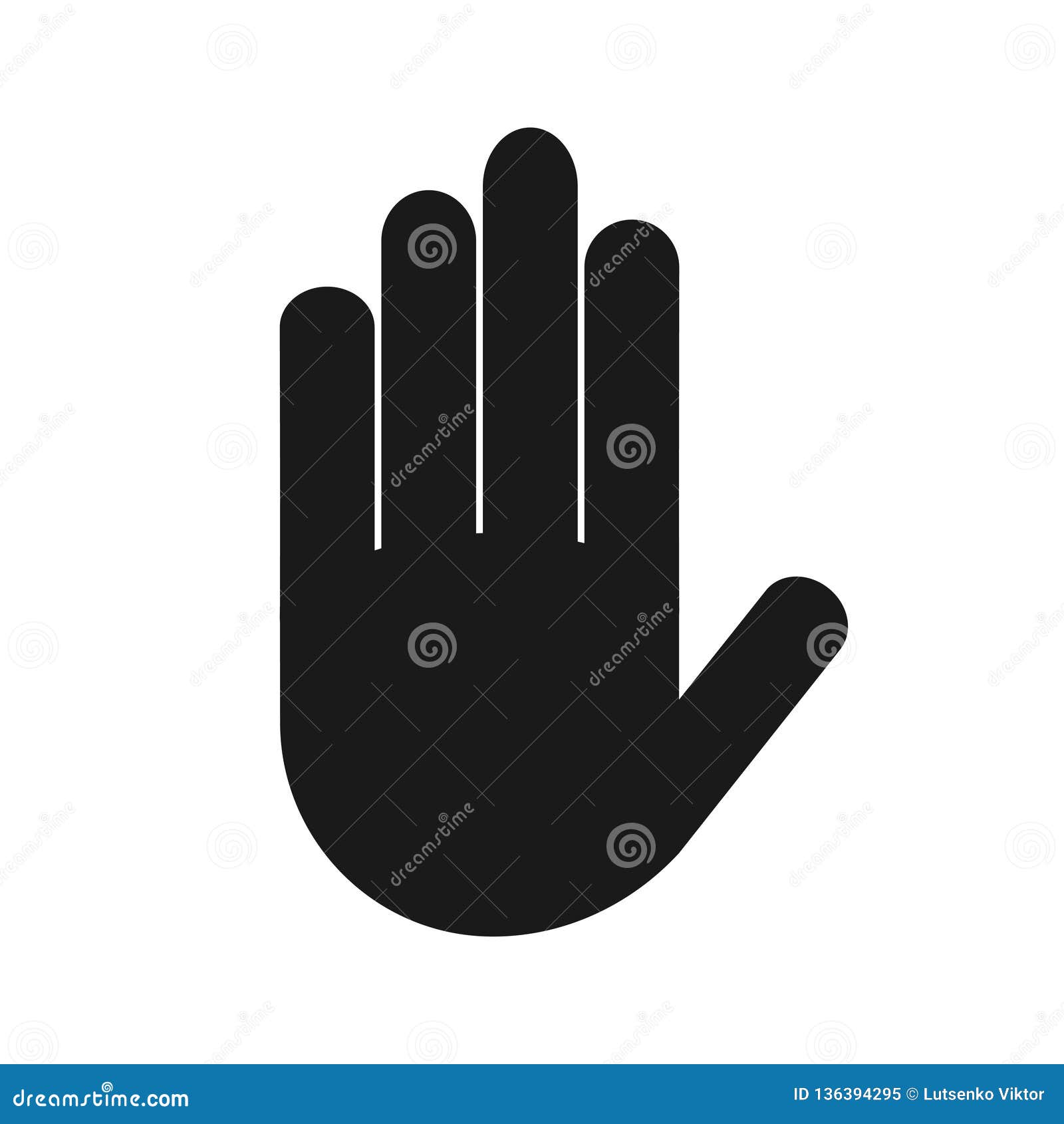 Flat Black Hand icon stock illustration. Illustration of group - 136394295