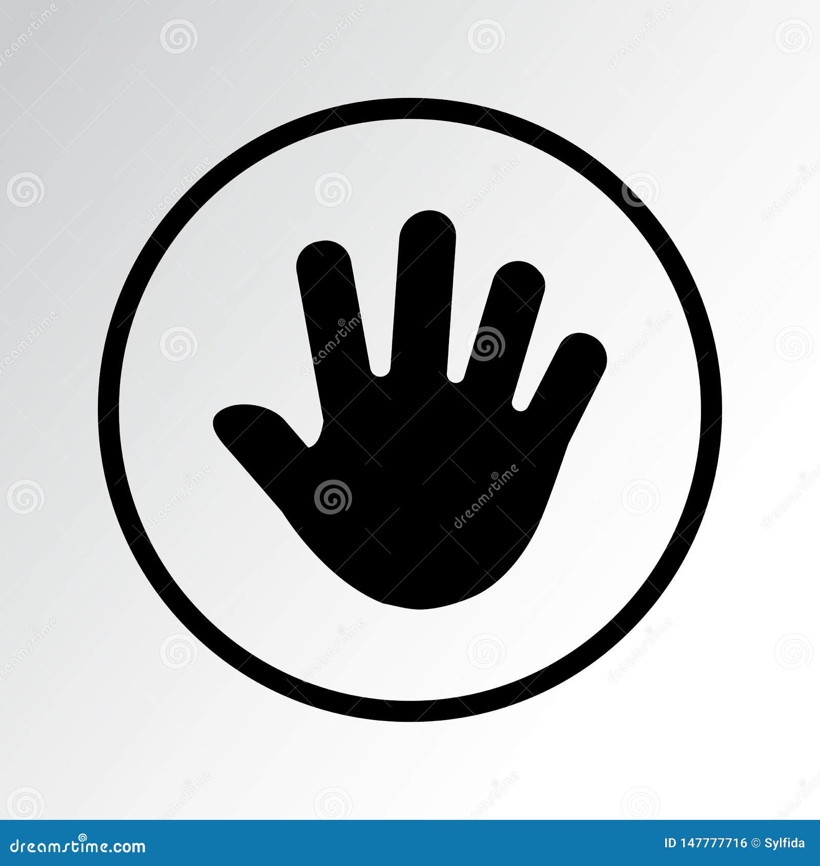 Black Hand Icon. Vector Illustration Stock Illustration - Illustration ...