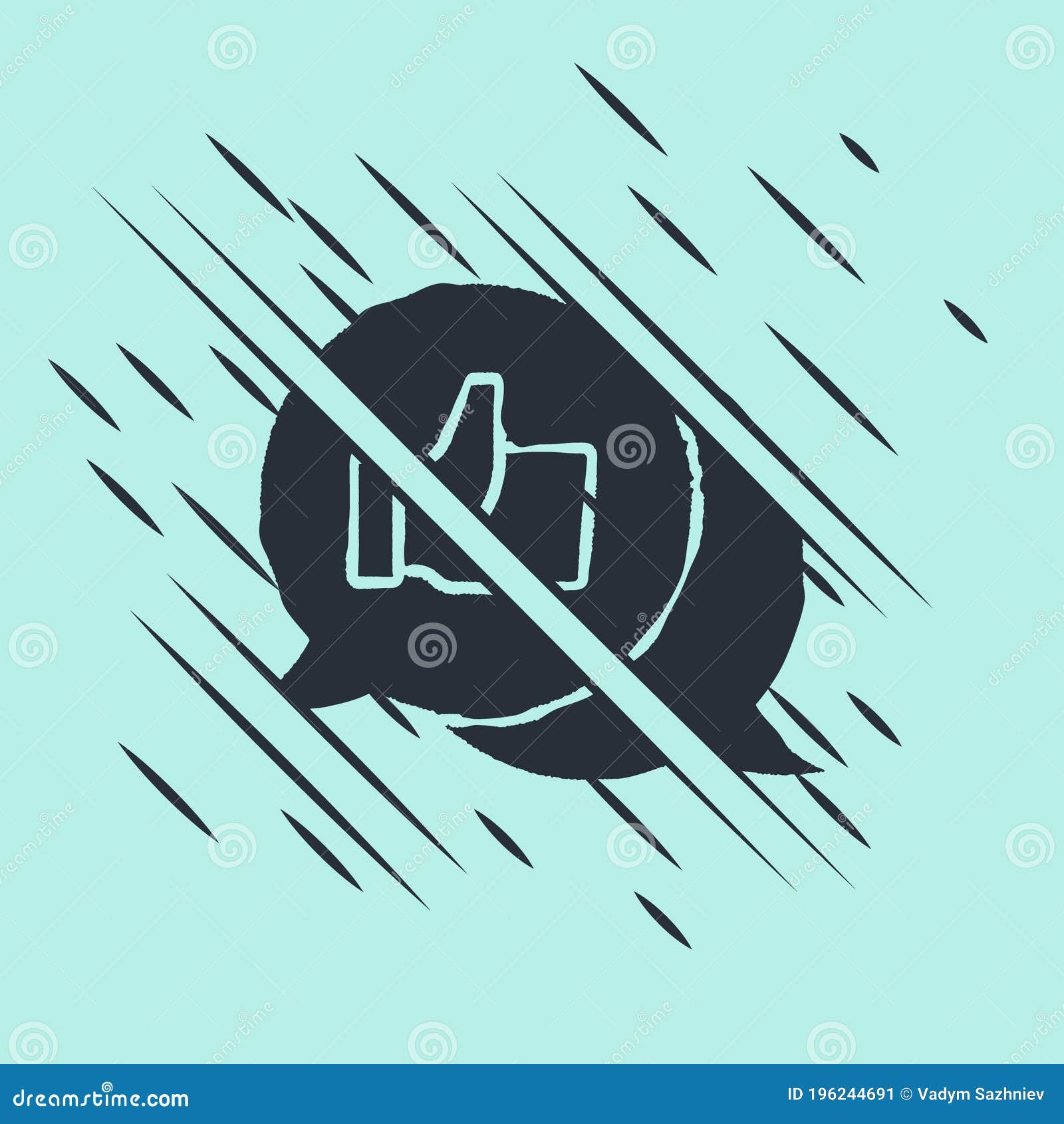 Black Hand Like Icon Isolated on Green Background. Glitch Style Stock ...