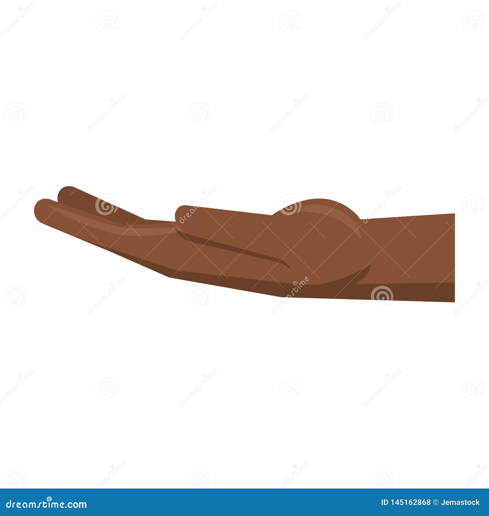 Black hand open symbol stock vector. Illustration of silhouette - 145162868