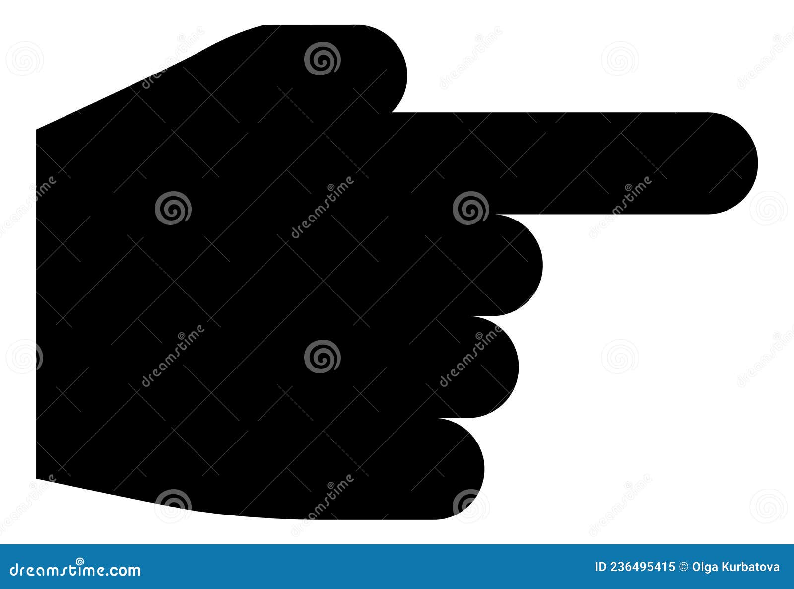 Pointer Finger Vector Icon, Black And White Emoticon Thumb Point Hand ...