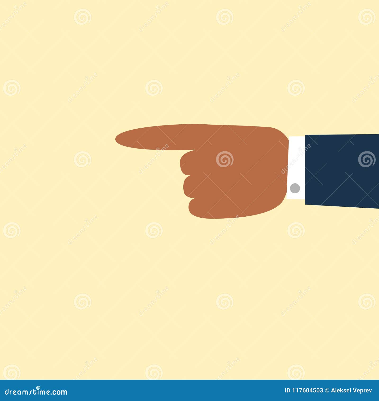 Black Hand with Pointing Finger. Stock Vector - Illustration of ...