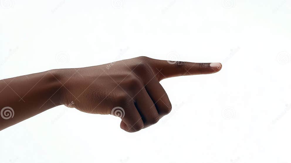 A Black Hand Pointing or Touching Something on a Transparent Background ...