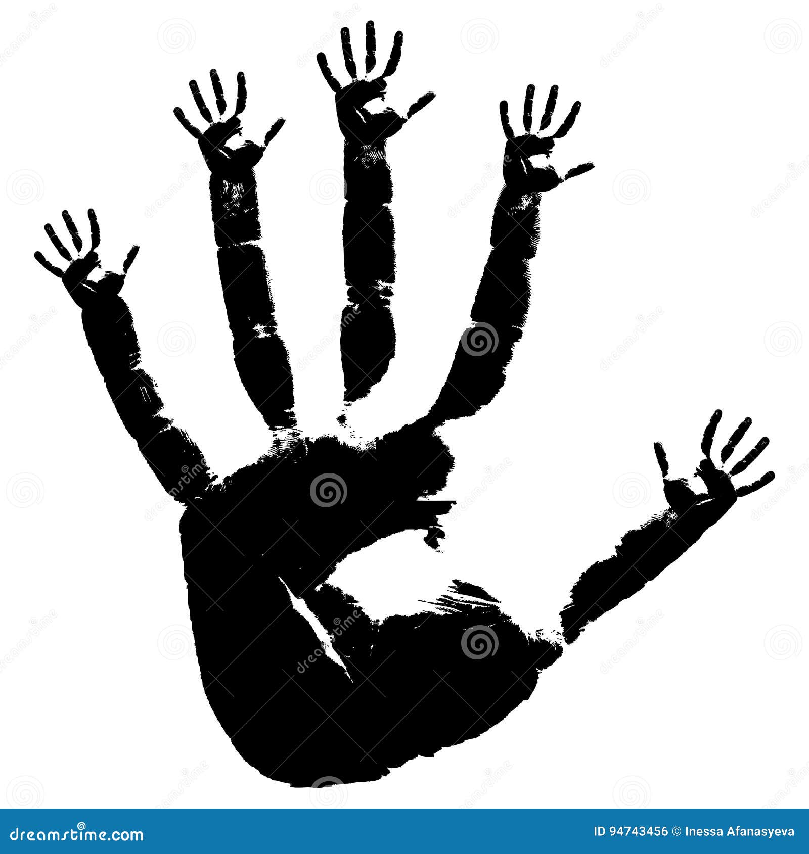 Black hand print stock vector. Illustration of palm, illustrations ...