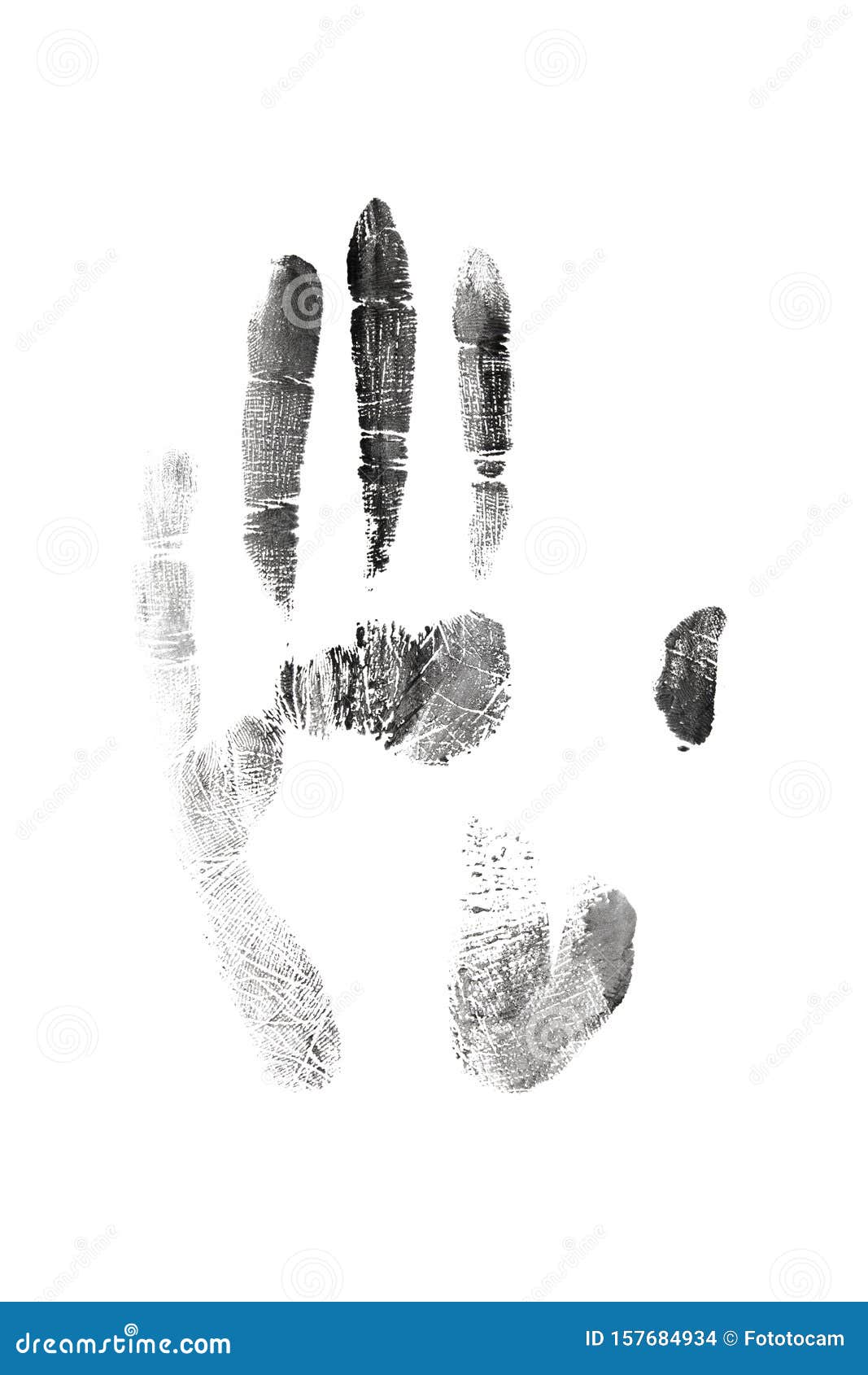 Black Hand Print on a White Background Stock Photo - Image of adult ...
