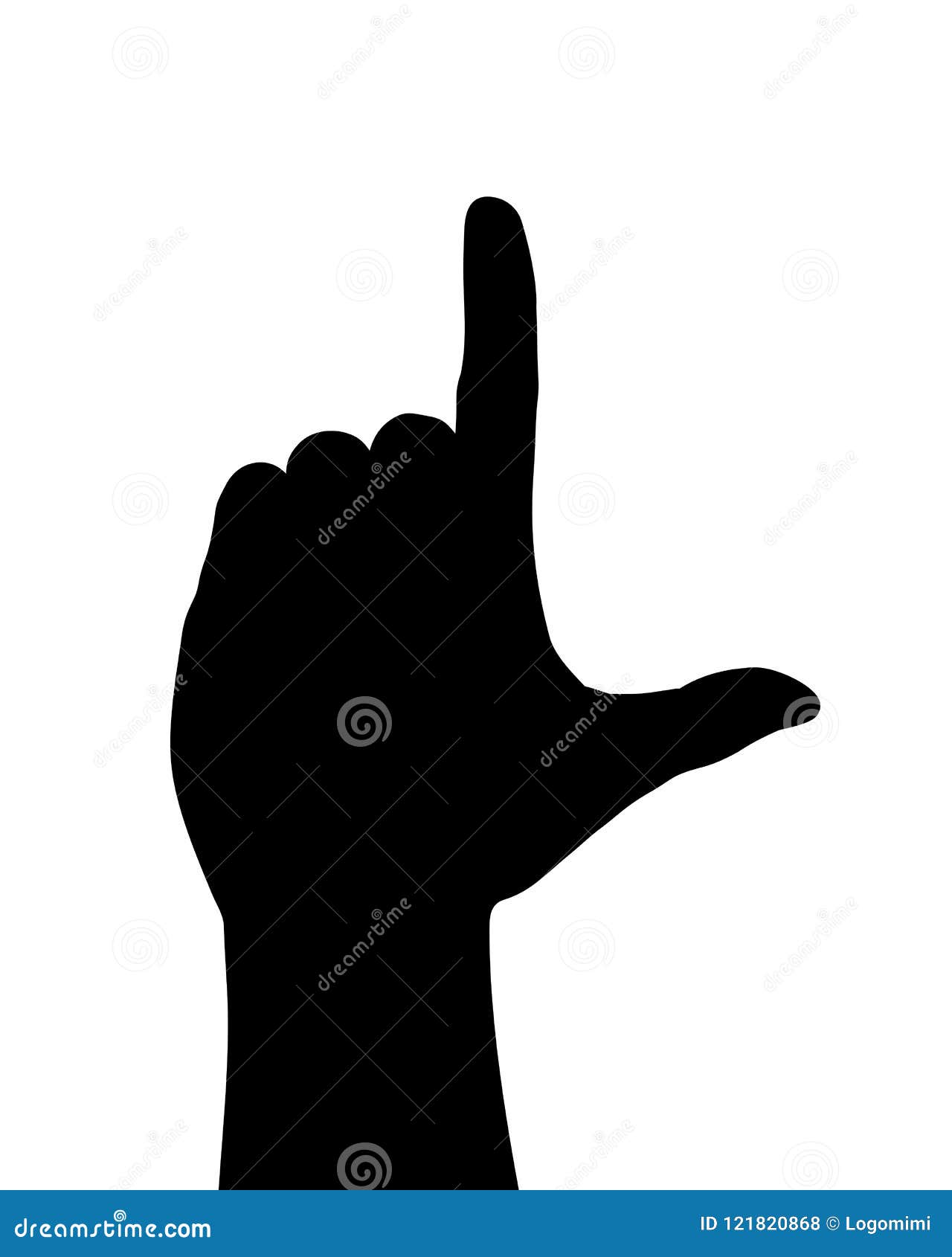 Black Hand Silhouette, a Sign of Loser, Vector Illustration Stock ...