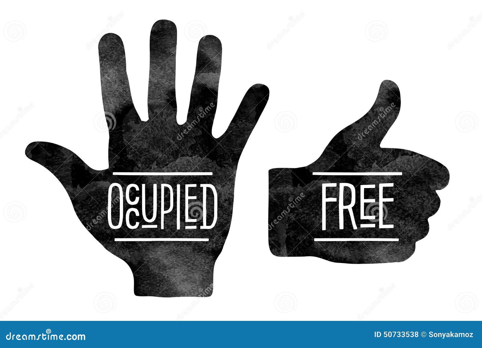 OCCUPIED Black Sign Embosser Style Lettering Vector Illustration ...