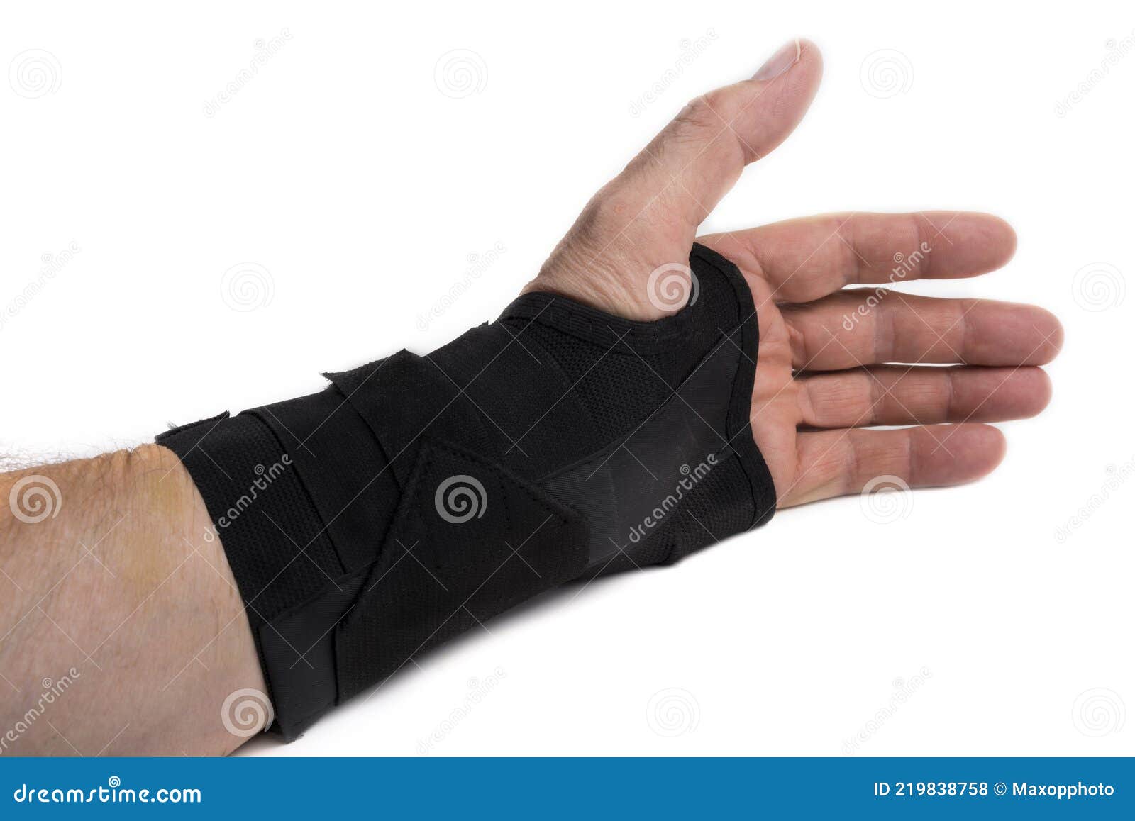 Black Hand Splint on a White Background Stock Photo - Image of ...