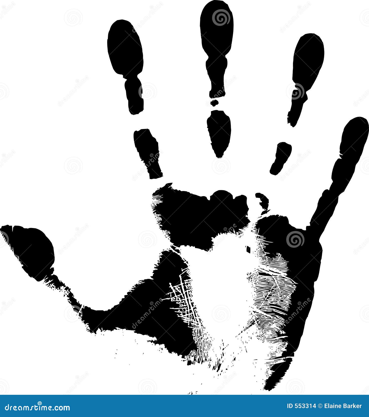 Black handprint stock illustration. Illustration of thumb - 553314