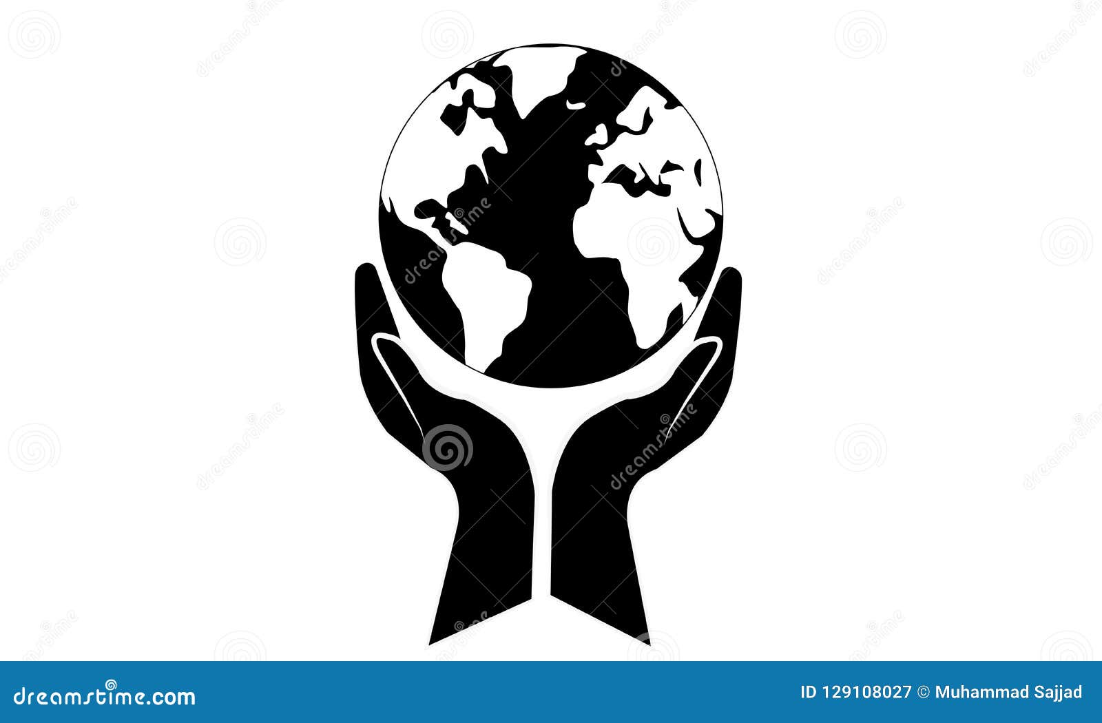 Black Hands Around of World and World Help Concept Stock Vector ...