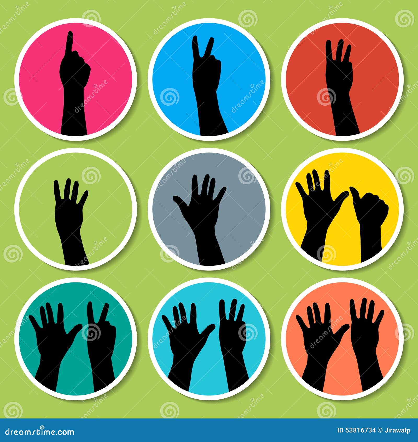 Black Hands Counting from 1 To 9 with Fingers Icon Stock Vector ...
