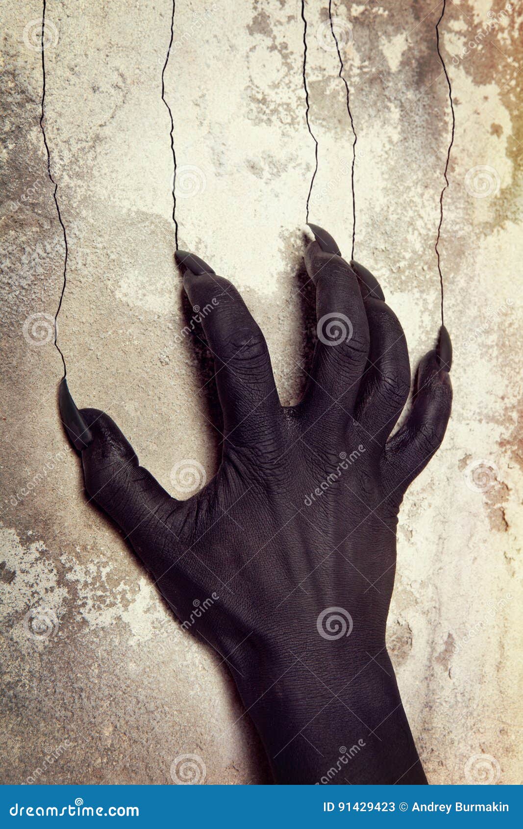 Black Hands of the Devil on Wall Background Stock Image - Image of hand ...