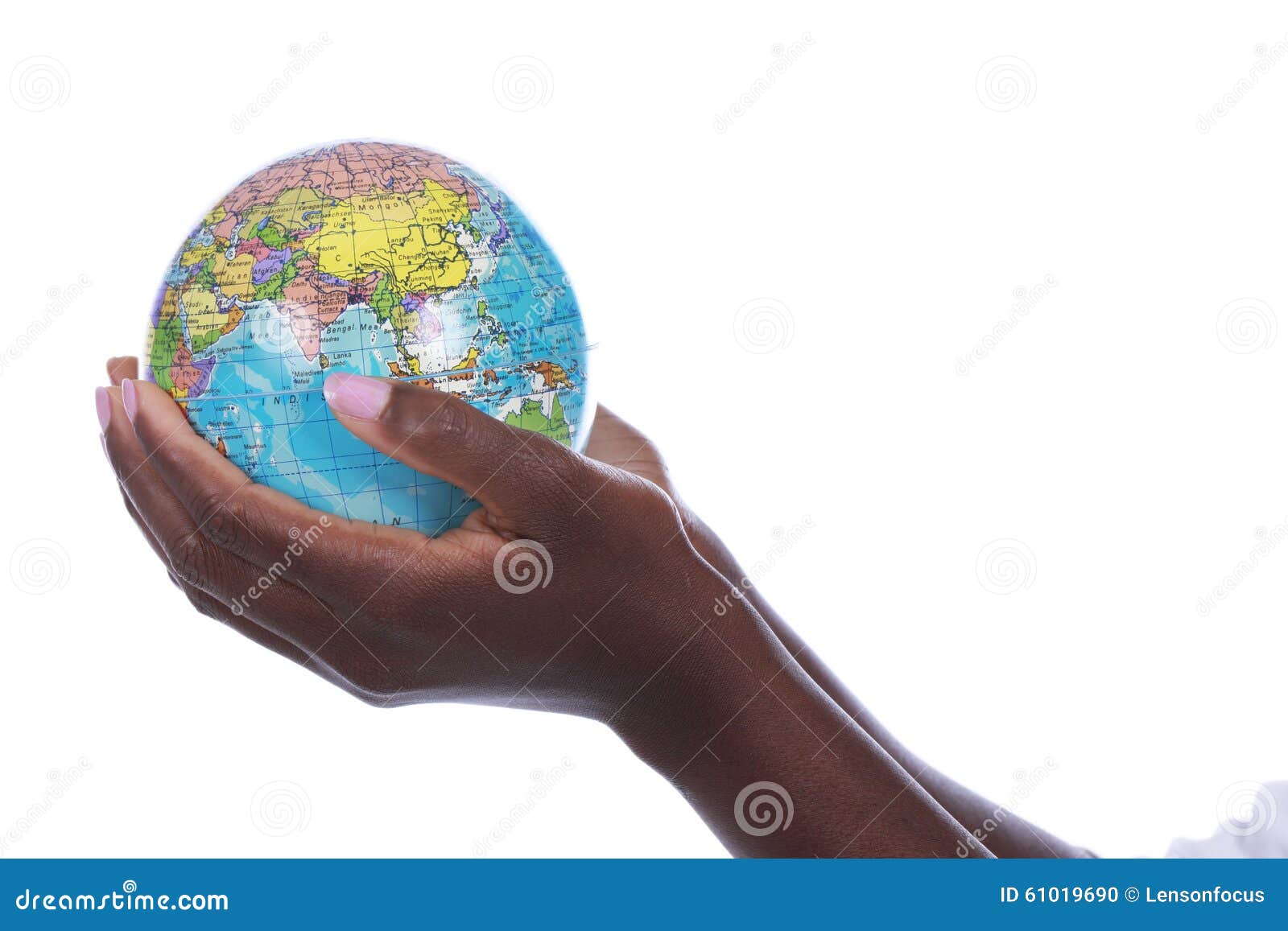 Black Hands Holding a World Globe Isolated Stock Photo - Image of ...