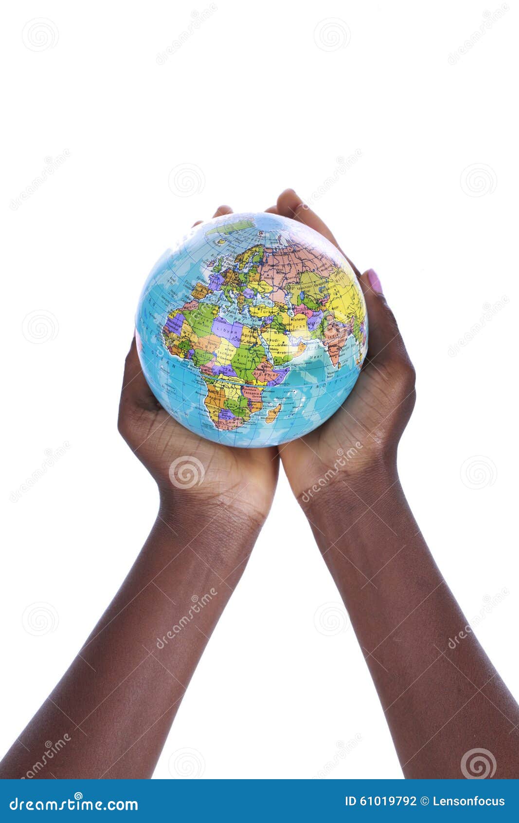 Black Hands Holding a World Globe Isolated Stock Photo - Image of black ...