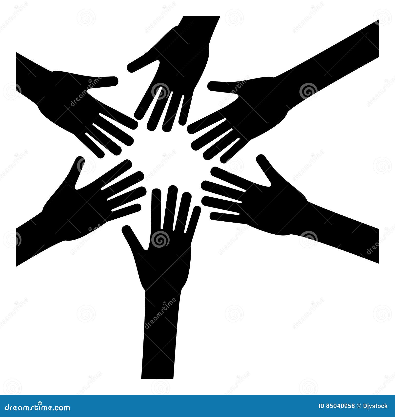 Black Hands of Women Together Icon Image Stock Illustration ...
