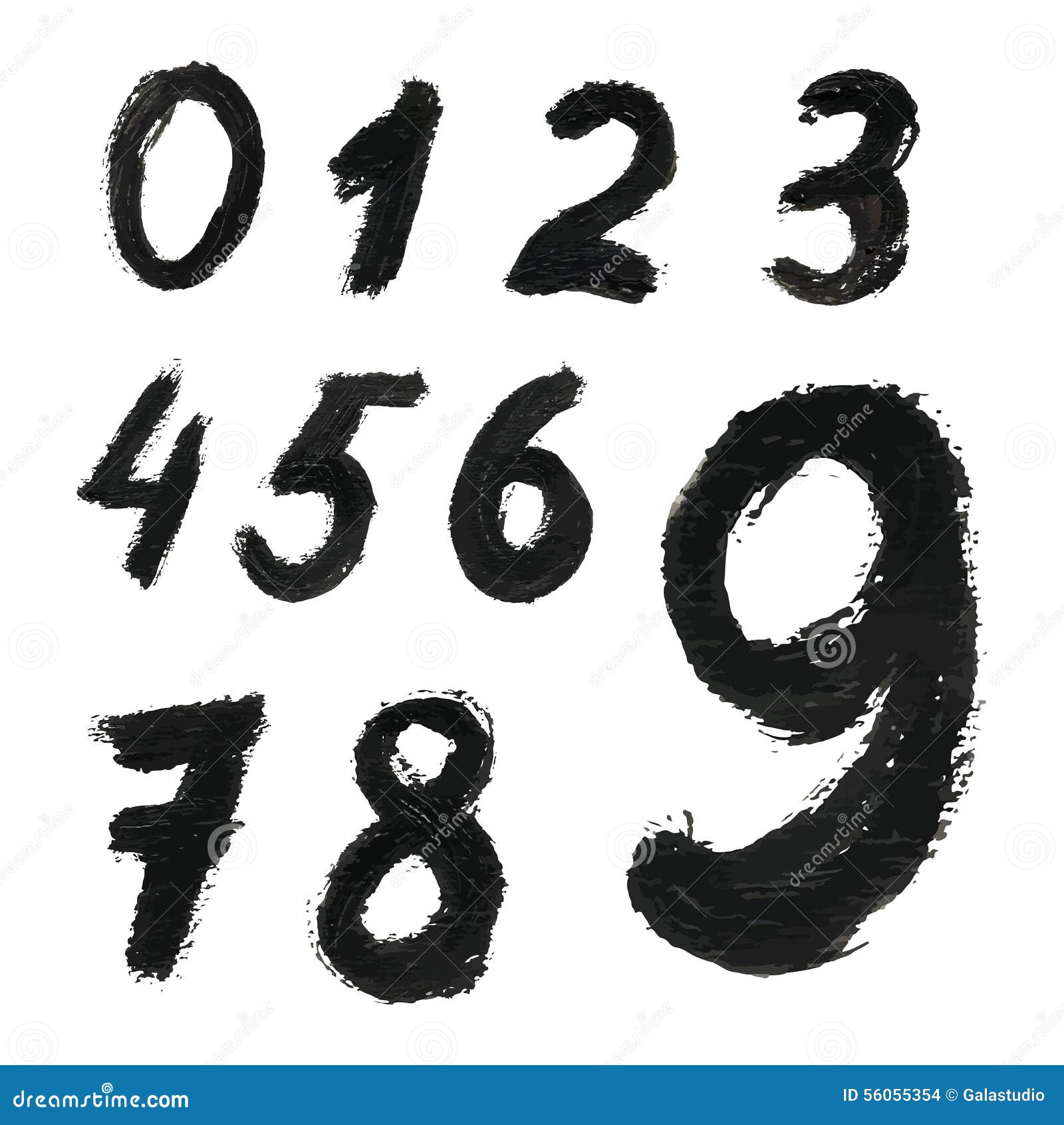 Set Of Handwritten Numbers, Signs, Arrows And Stains. Vector Isolated ...