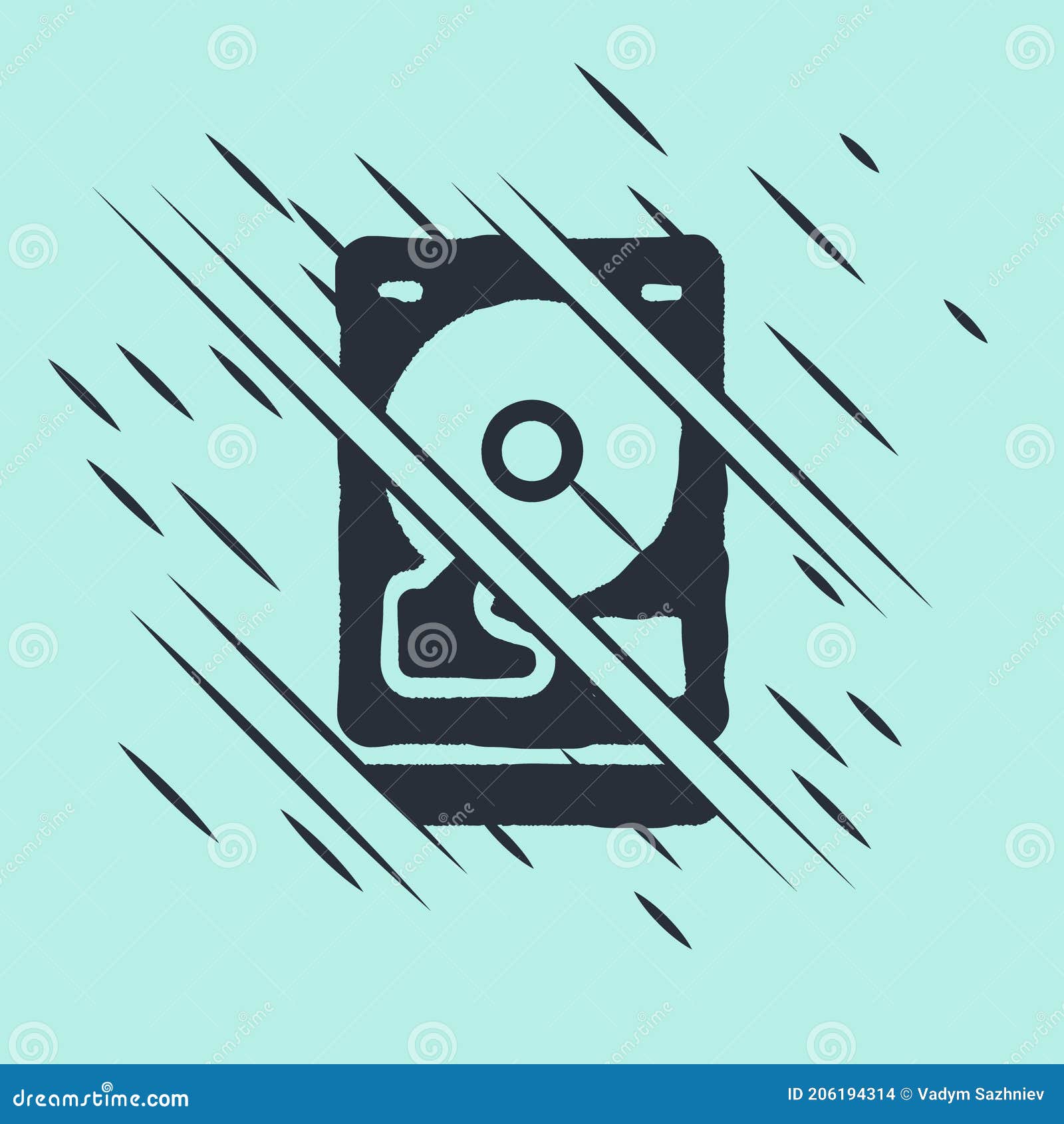 Black Hard Disk Drive HDD Icon Isolated on Green Background. Glitch ...