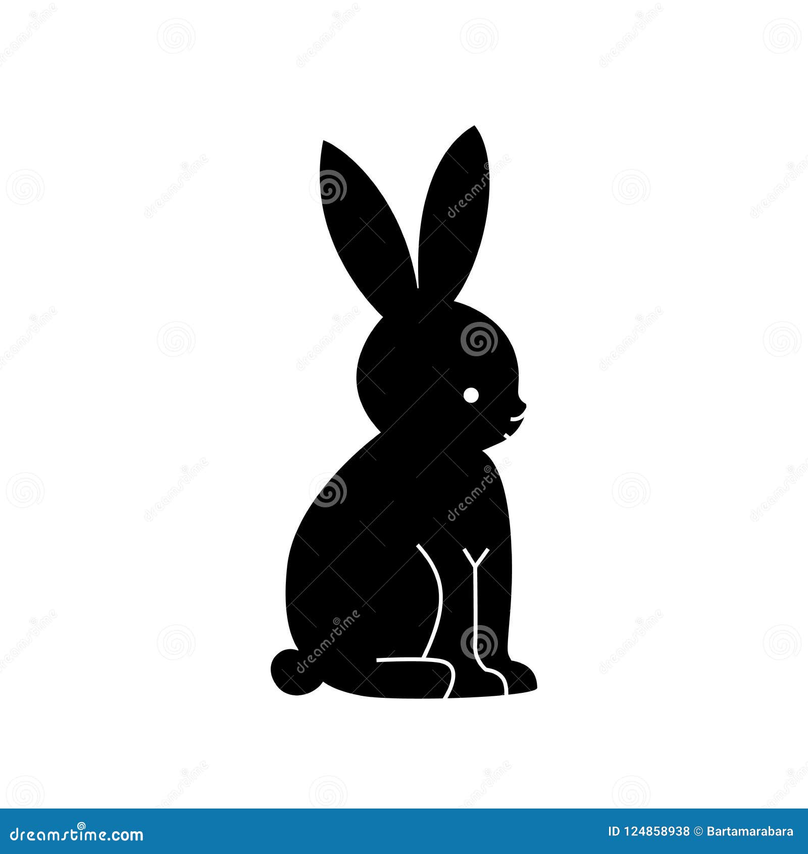 Black Hare Silhouette. Vector Stock Vector - Illustration of hare ...
