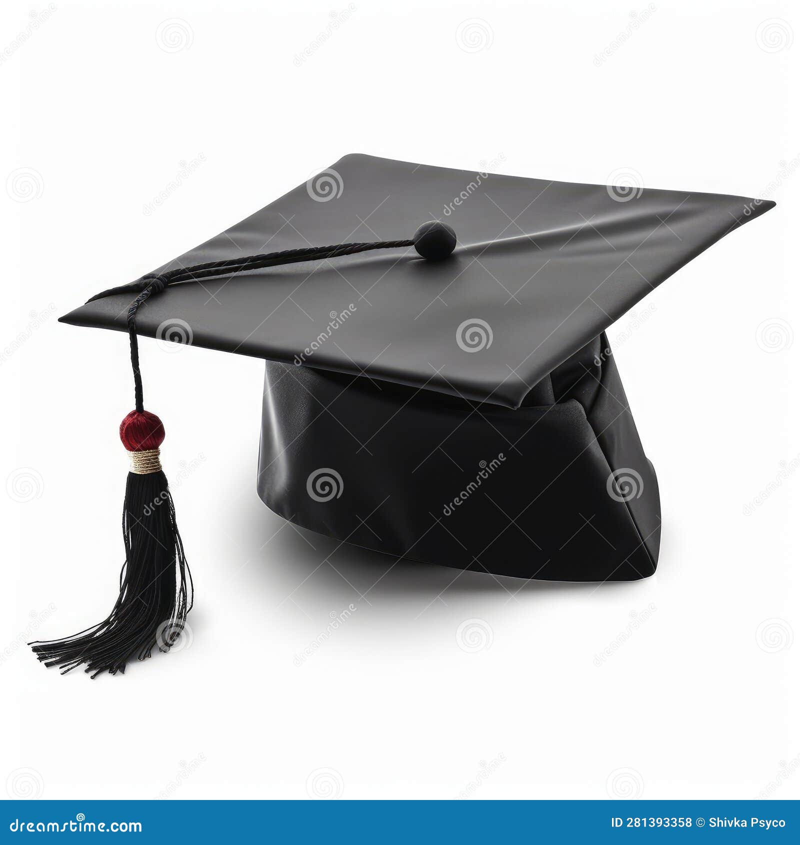 Black Hat of Graduation Generative AI Stock Illustration - Illustration ...