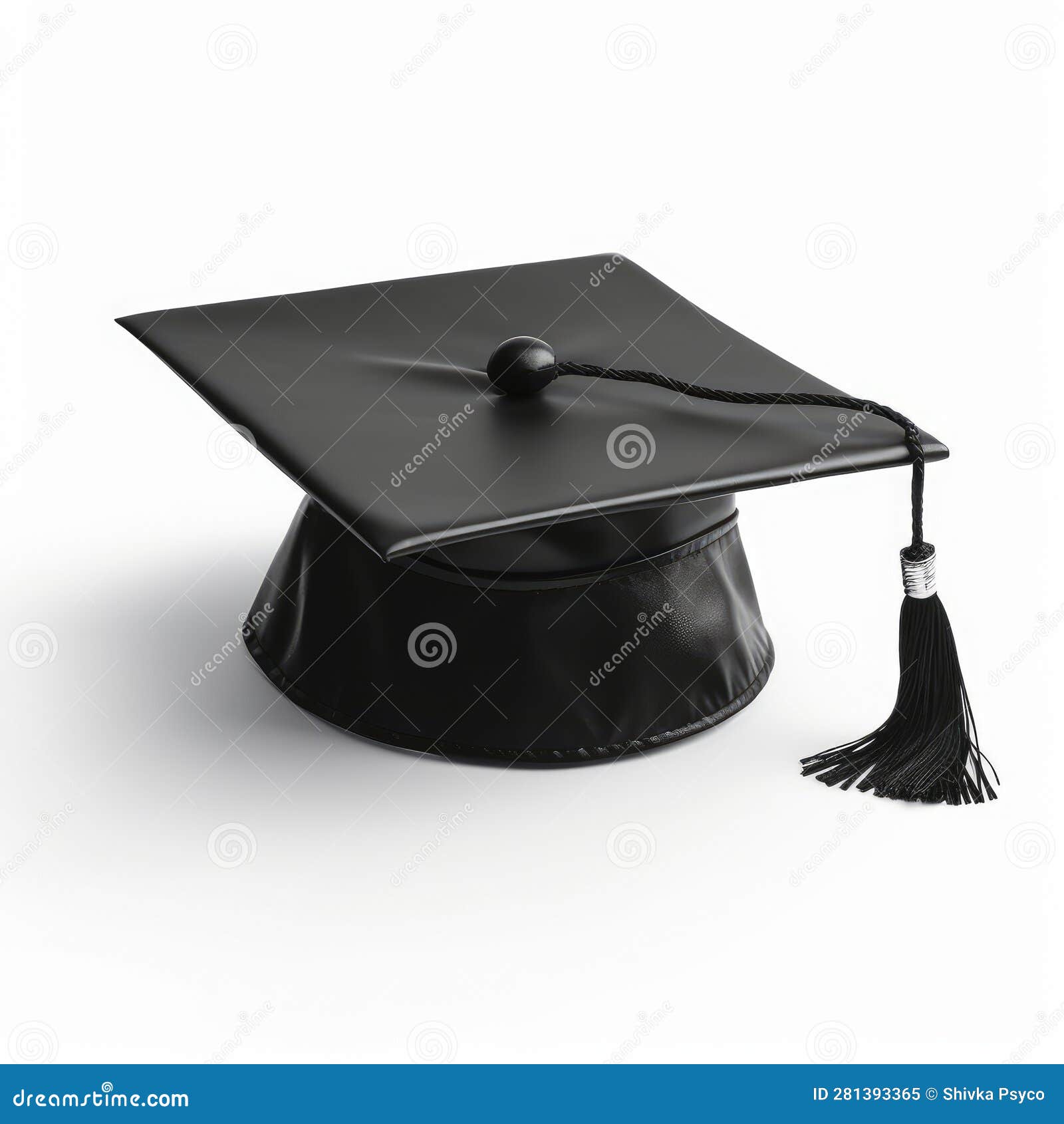Black Hat of Graduation on White Background Generative AI Stock ...