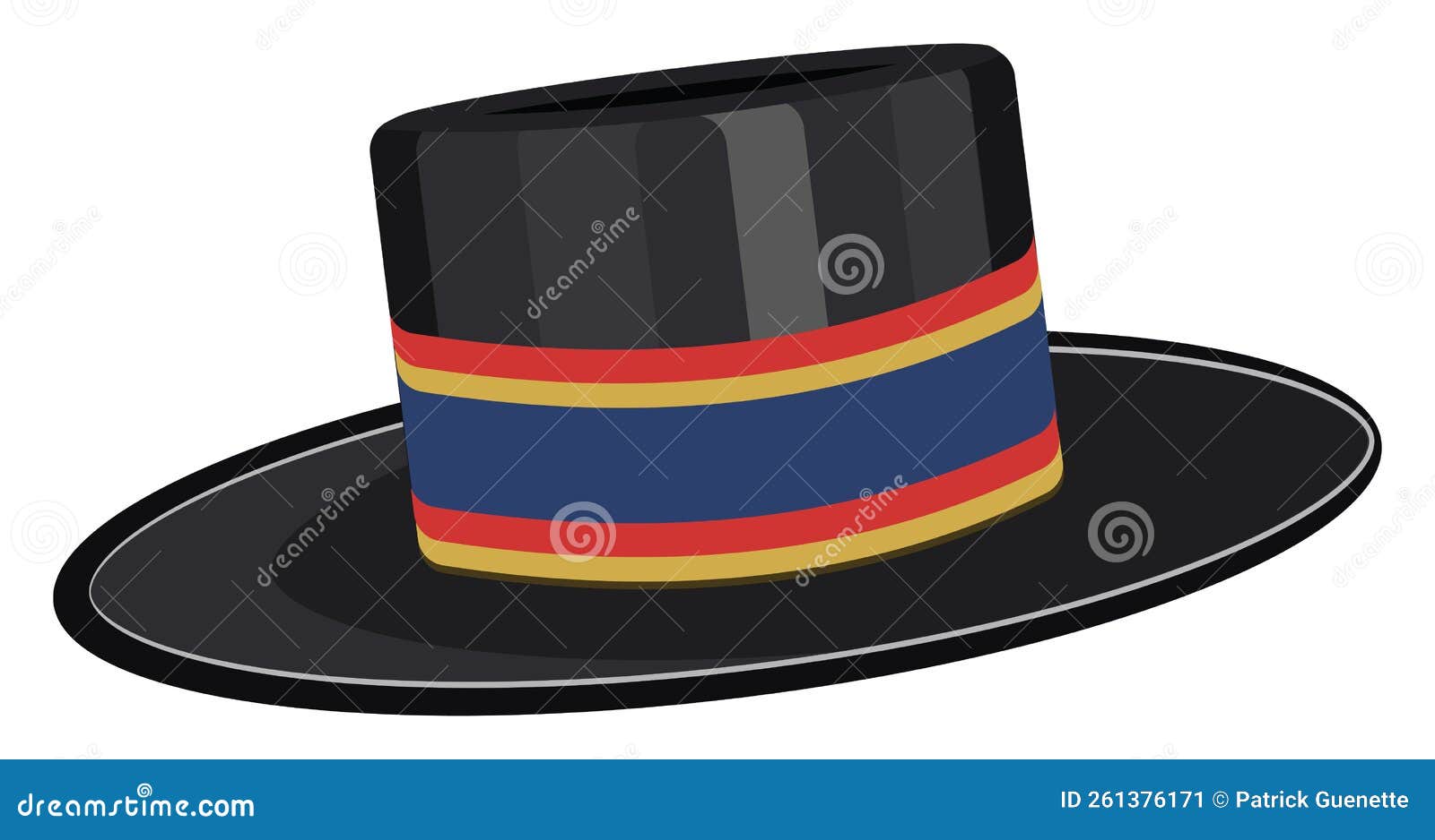 Black hat, icon stock vector. Illustration of fashion - 261376171