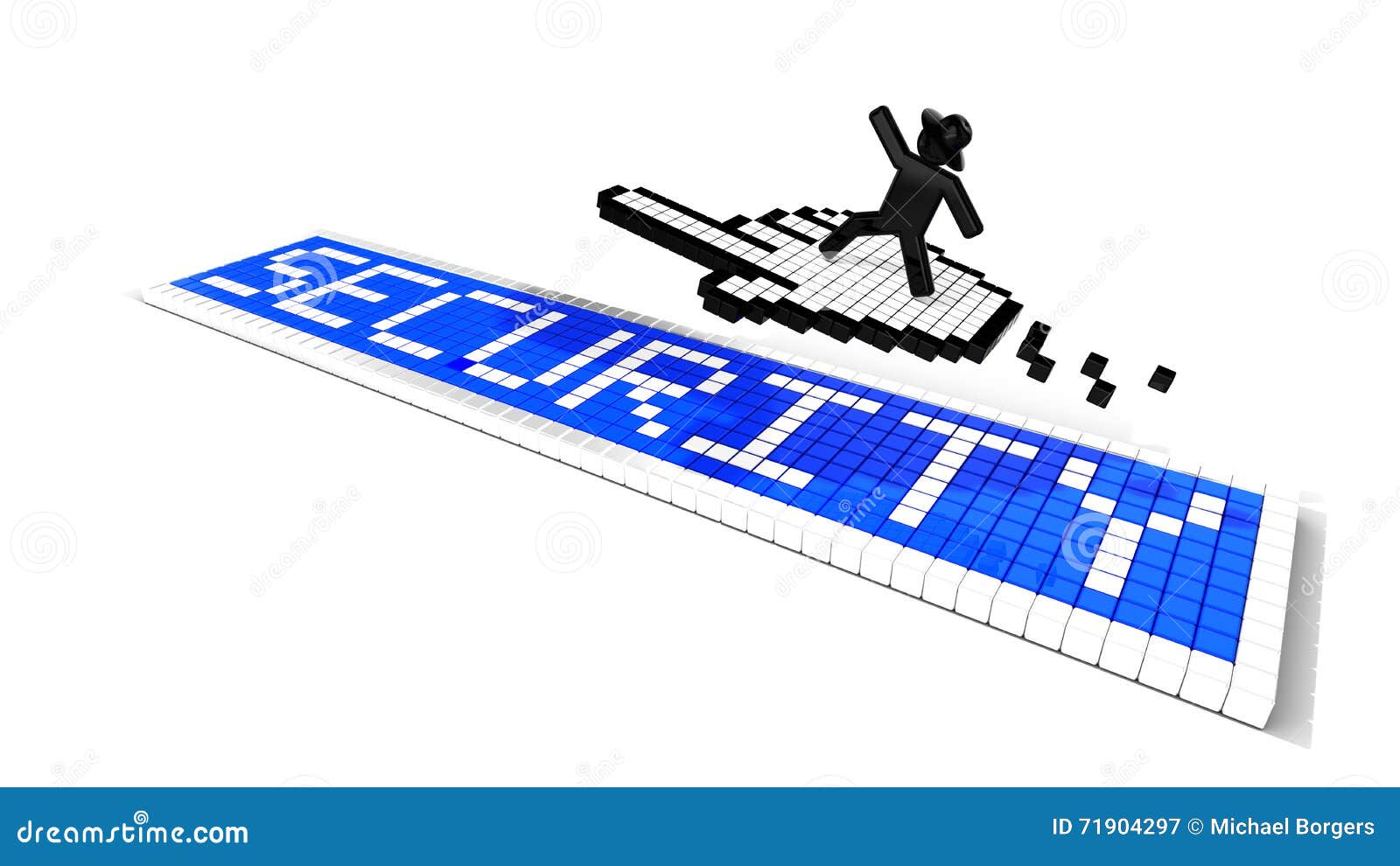 Black Hat Surfs on Security Cursor Icon Stock Illustration ...