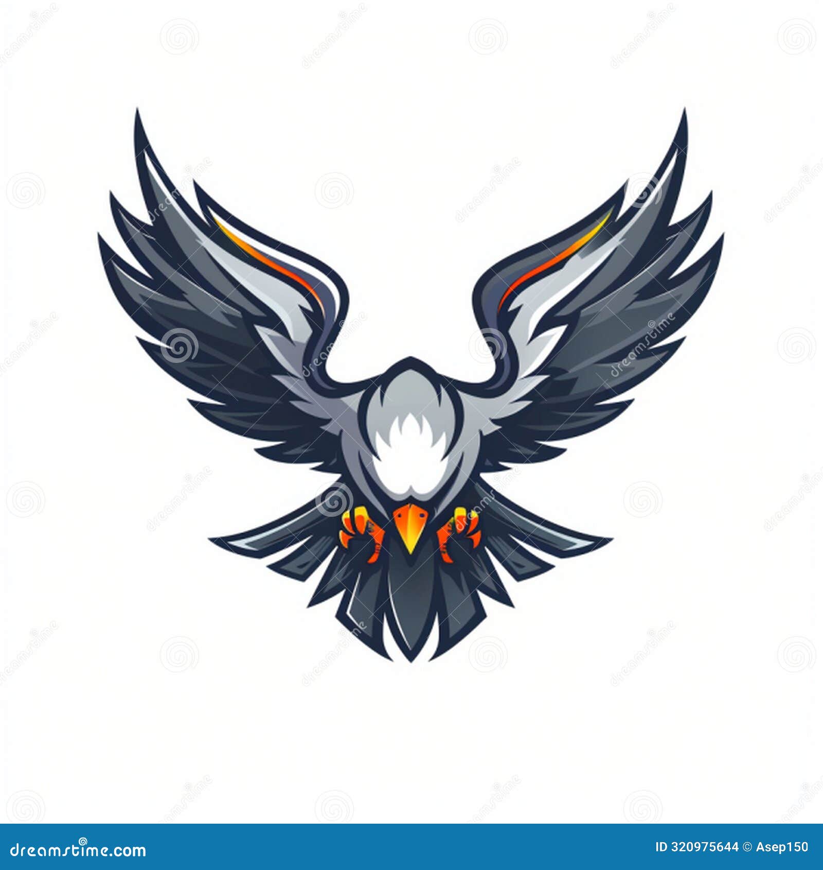 Black Hawk Mascot Logo Illustration Stock Illustration - Illustration ...