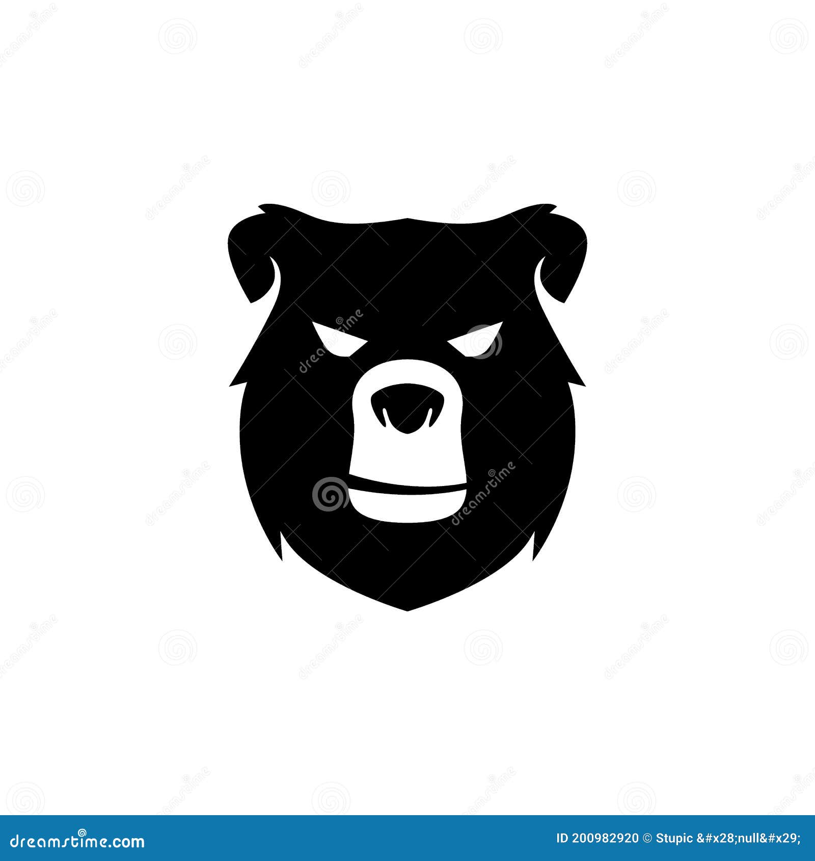 Black Head Bear Logo Concept Vector Template. Stock Vector ...
