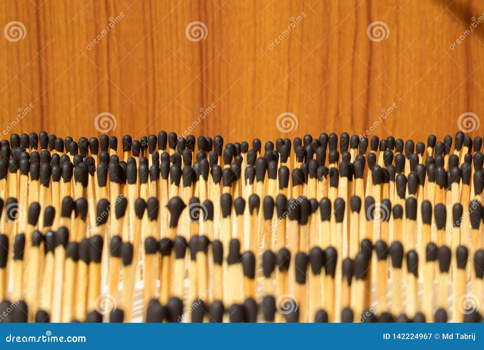Black Head Match Sticks Arranged in Rows Looking Attractive and ...