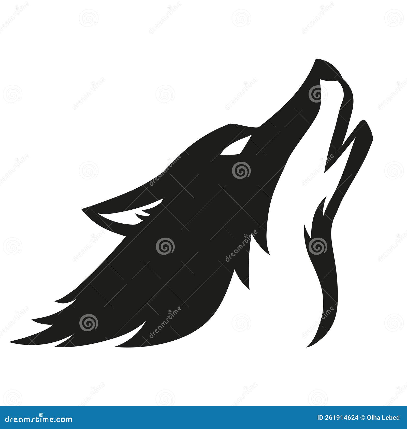 Black head wolf logo. stock vector. Illustration of tattoo - 261914624