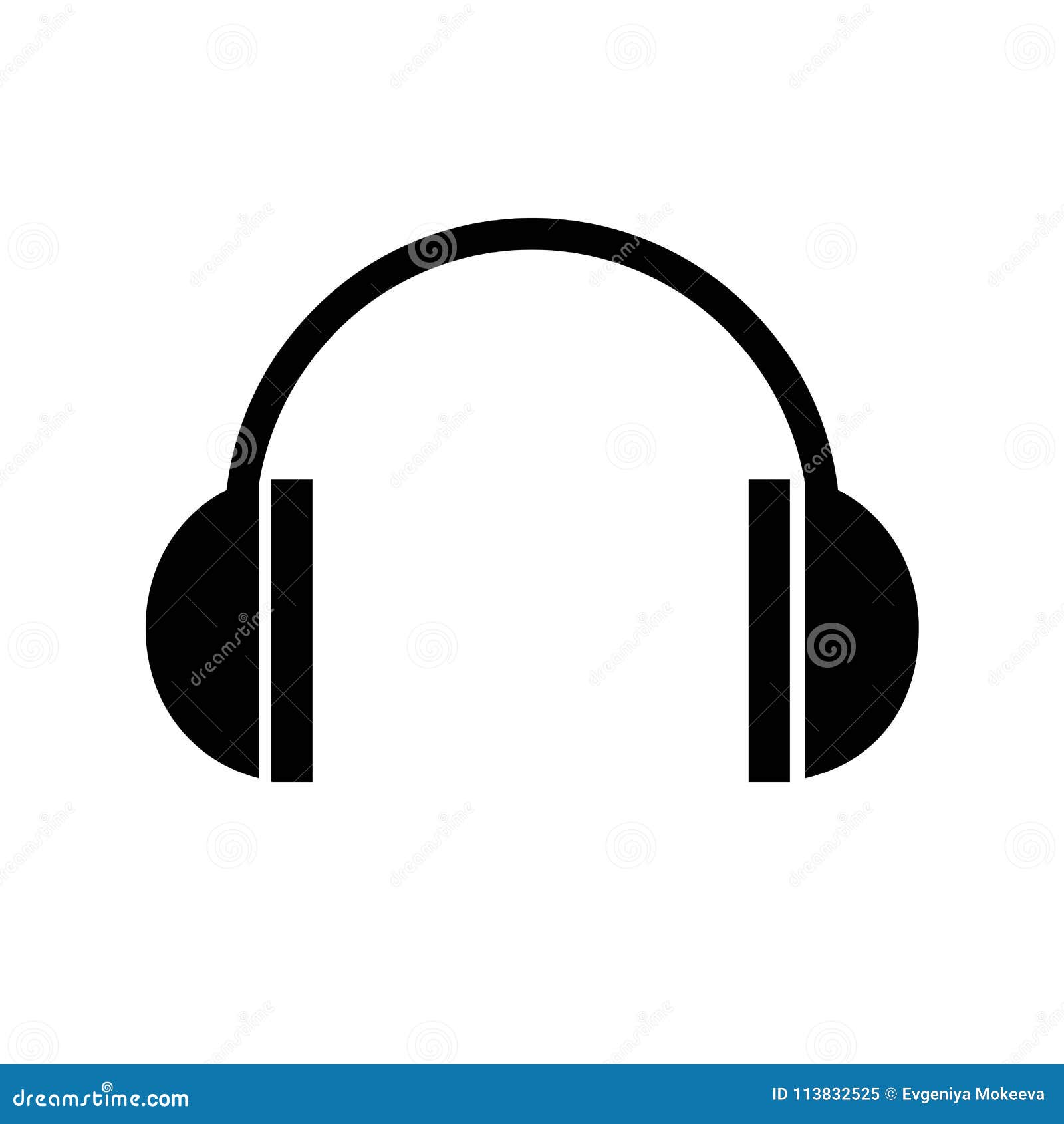 Black headphone icon. stock vector. Illustration of object - 113832525