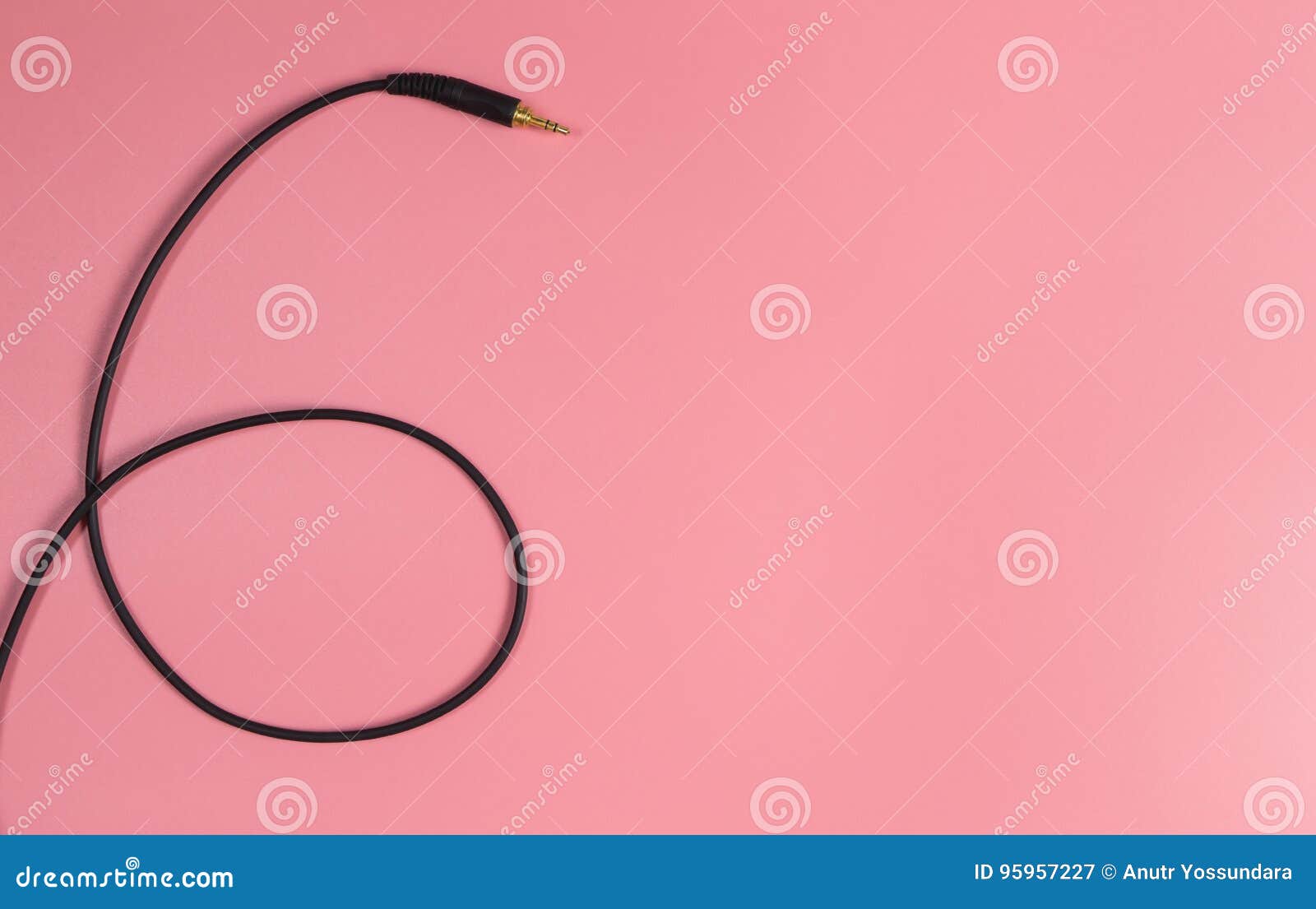 Black Headphone Jack on Pink Stock Image - Image of audio, white: 95957227