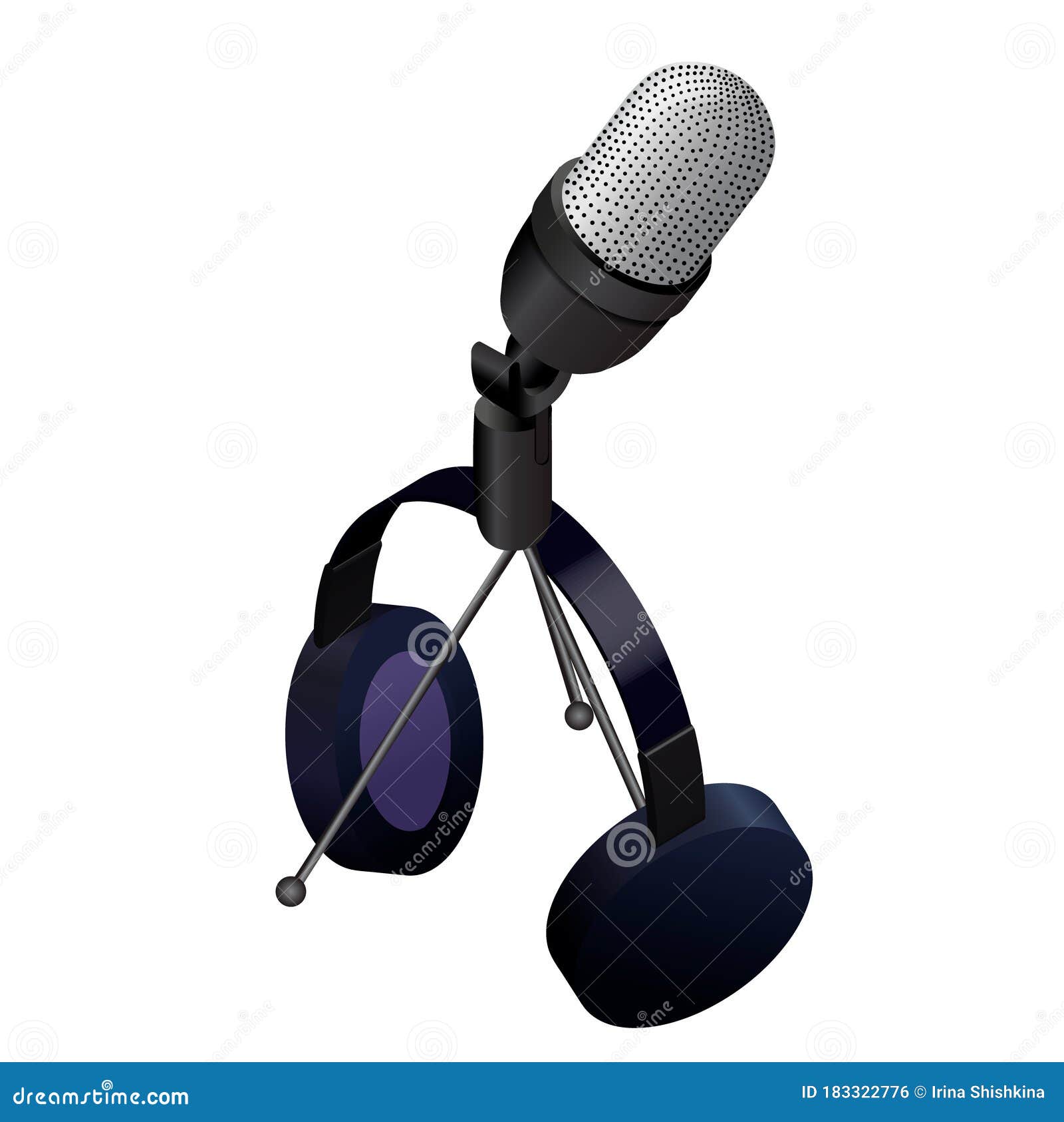 Microphone On Tripod. News Speech Interview For Mass Politics Tv Show ...