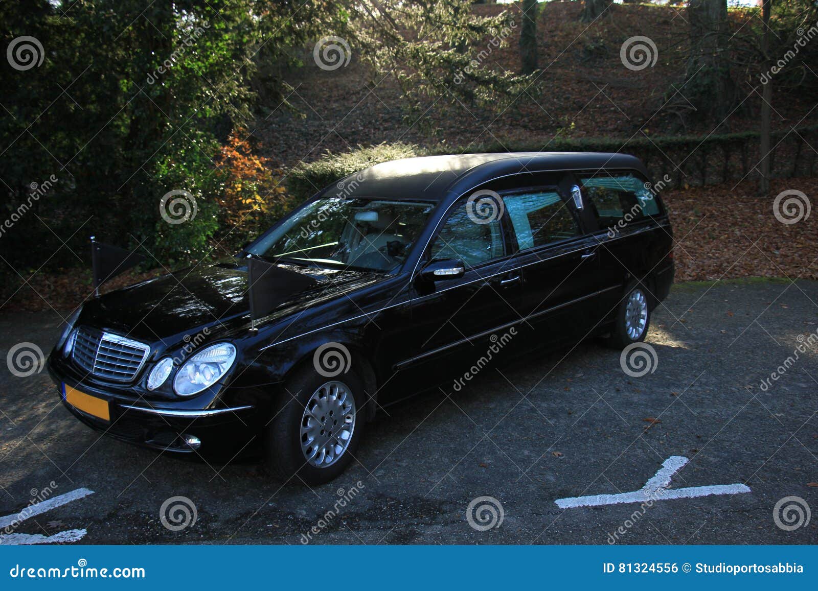A black hearse stock photo. Image of automotive, burial - 81324556