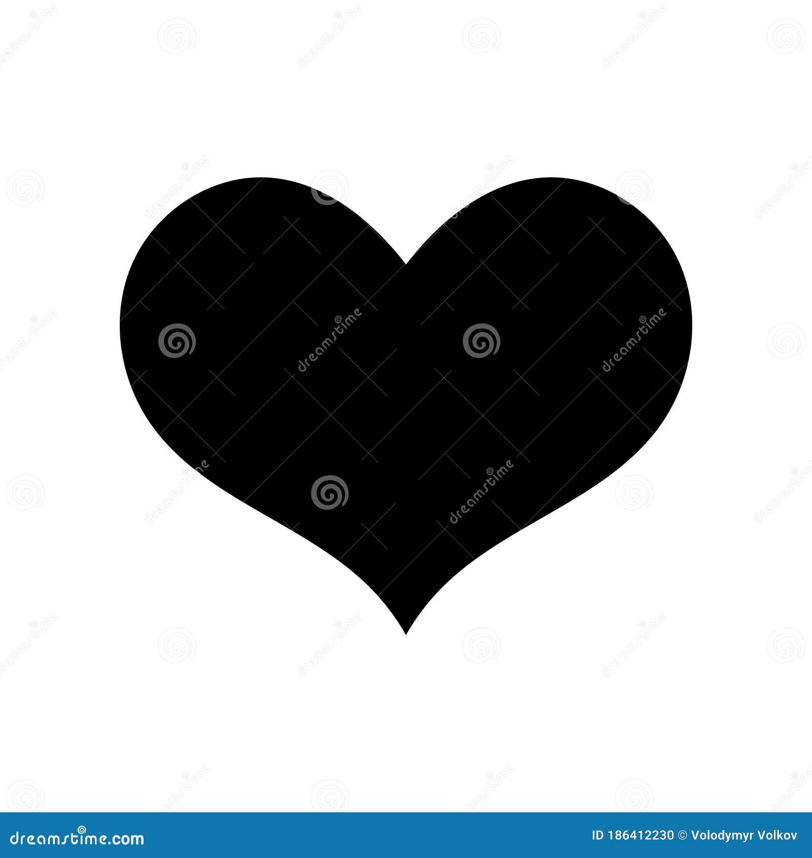 Black Heart Design Icon Flat. Vector Illustration Stock Vector ...