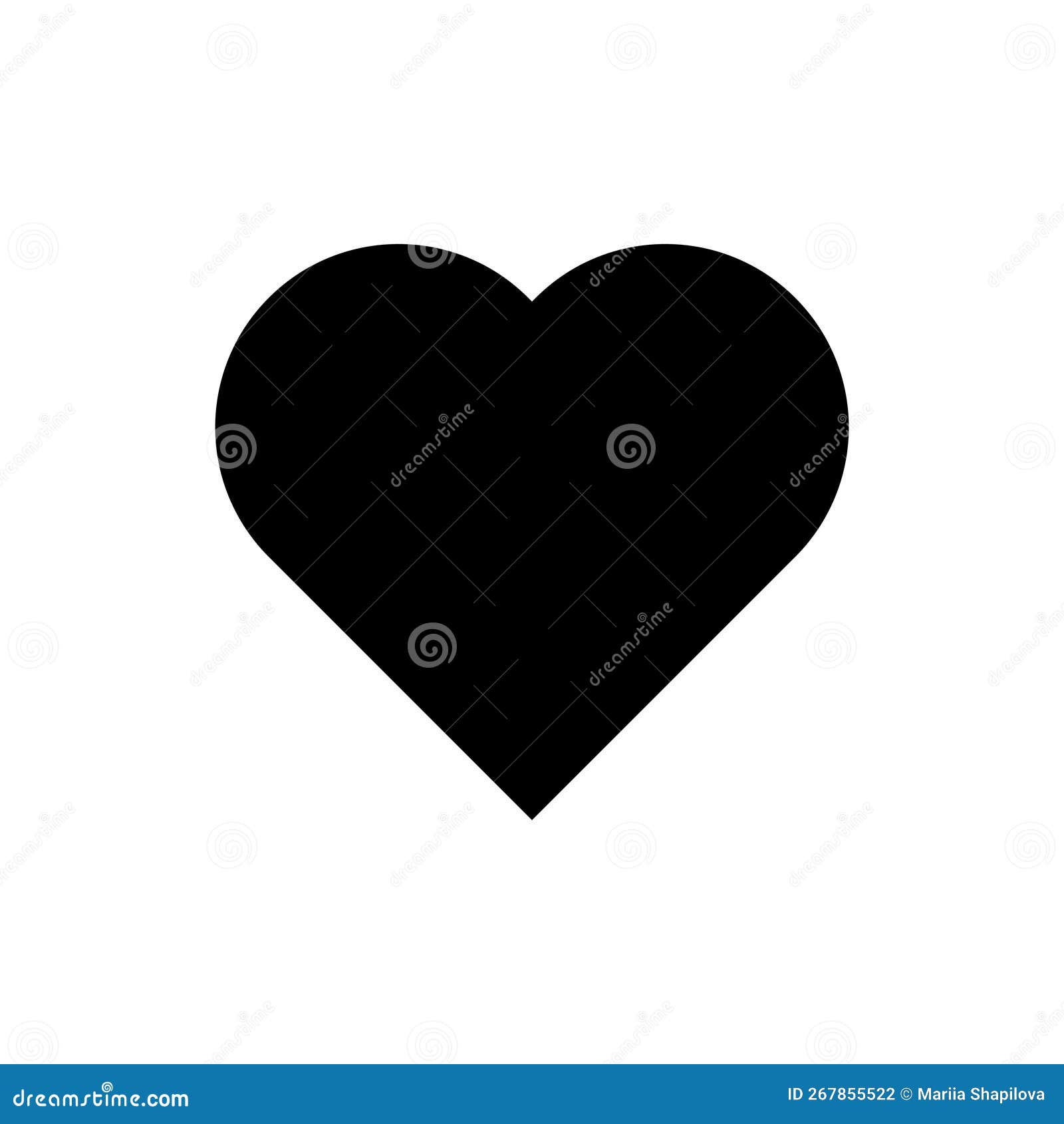 Black heart icon stock vector. Illustration of cool - 267855522